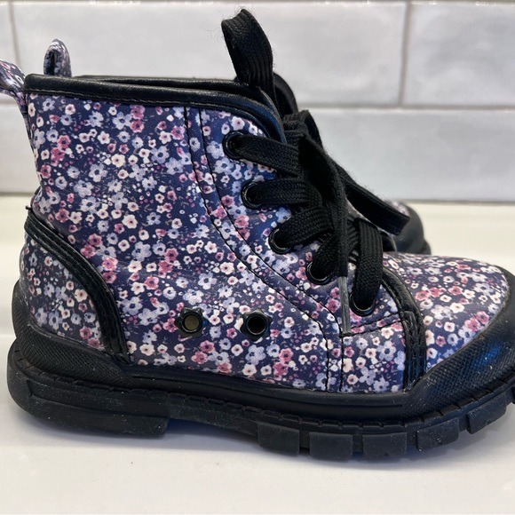 Primark | Shoes | Purple And Black Floral Hightop Boots | Poshmark